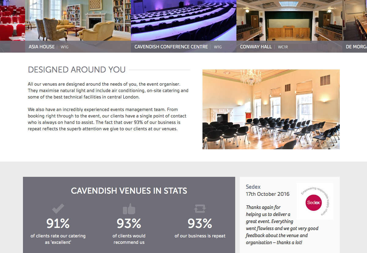 Cavendish Venues - Case Study | The Pixel Parlour